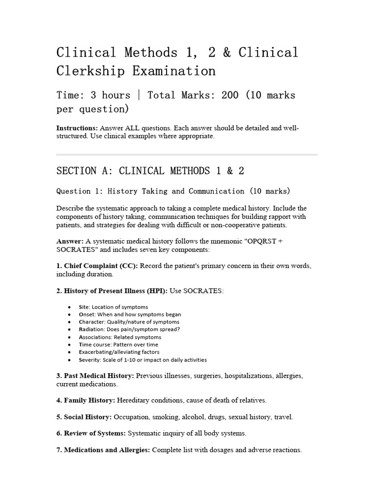 Clinical Methods Questions | PDF | Evidence Based Medicine | Pulse
