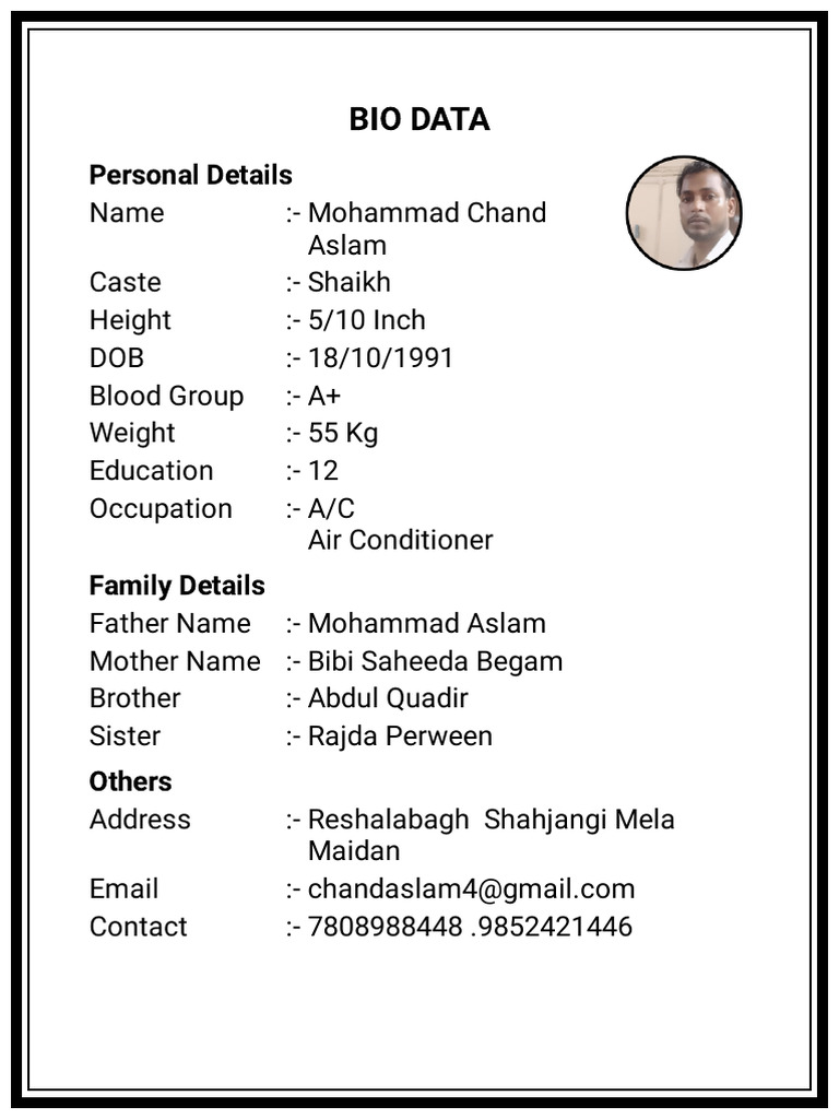Biodata_1 | PDF