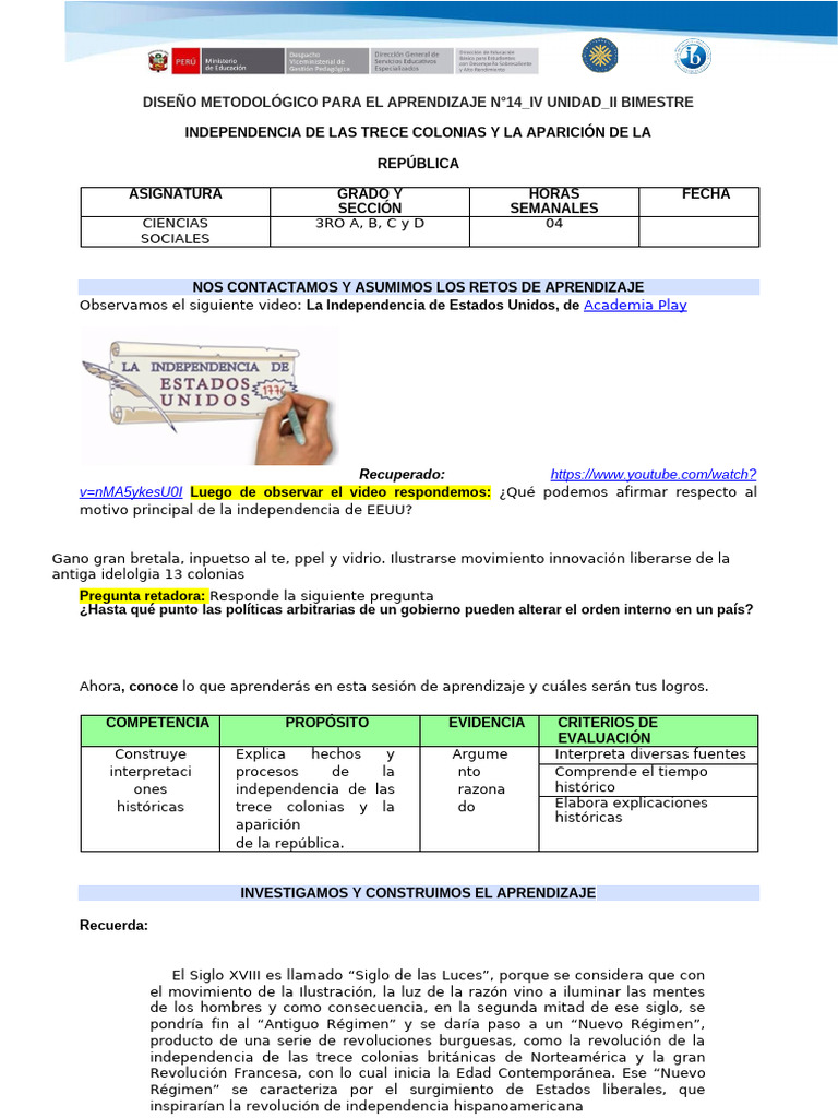 Dmpa 14 Ccss 3ro IV Unidad 2 Bimestre | PDF