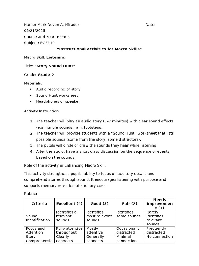 EGE119 (Instructional Activity) | PDF | Cognition | Cognitive Science