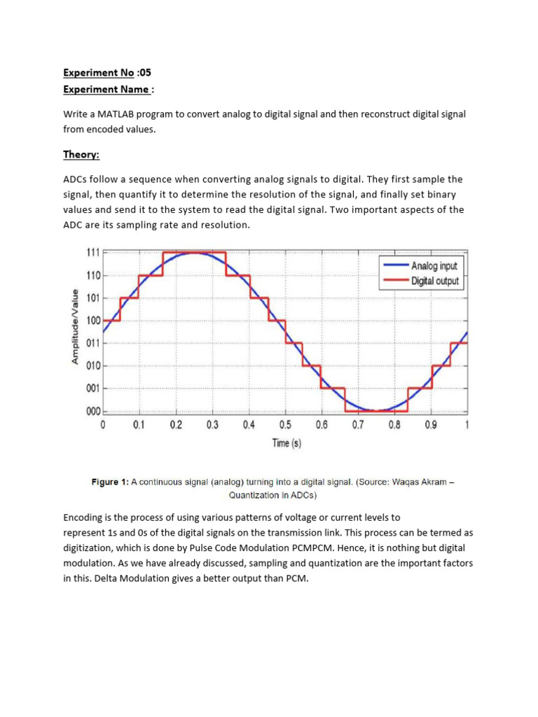MATLAB ADC Signal Conversion Guide | PDF