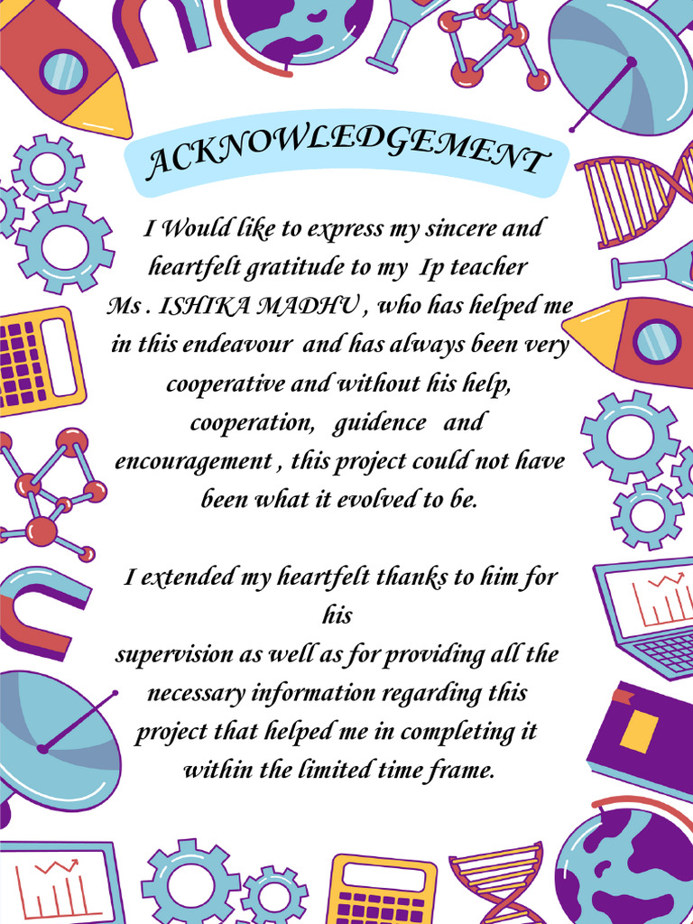 Acknowledgment for Project Support | PDF