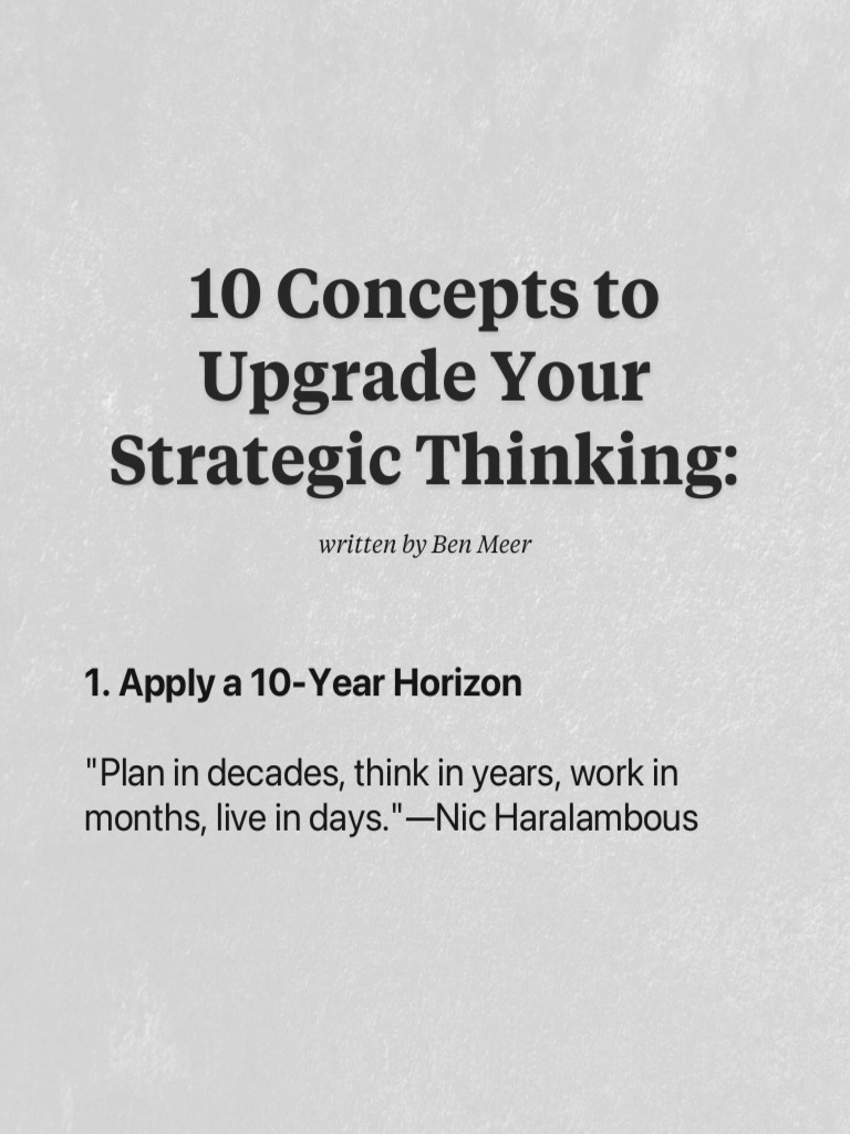 10 Concepts to Think Like a CEO | PDF