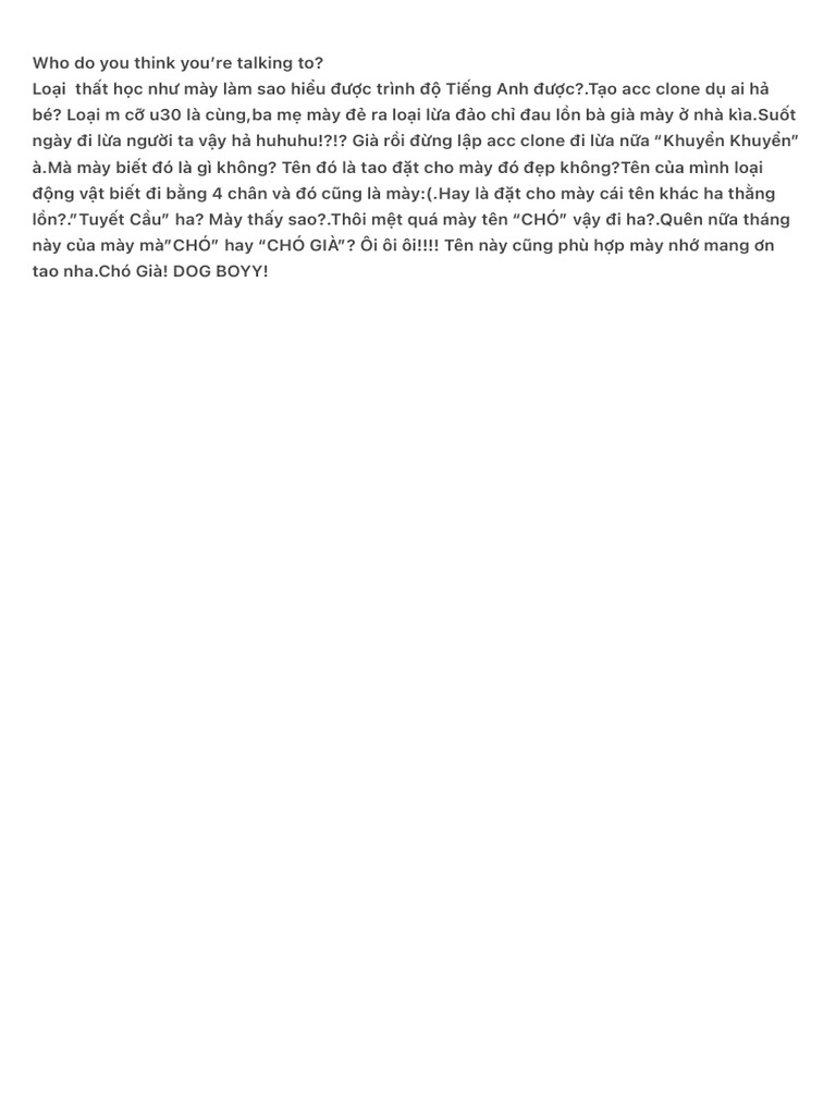 Who Do You Think You’Re Talking to? | PDF