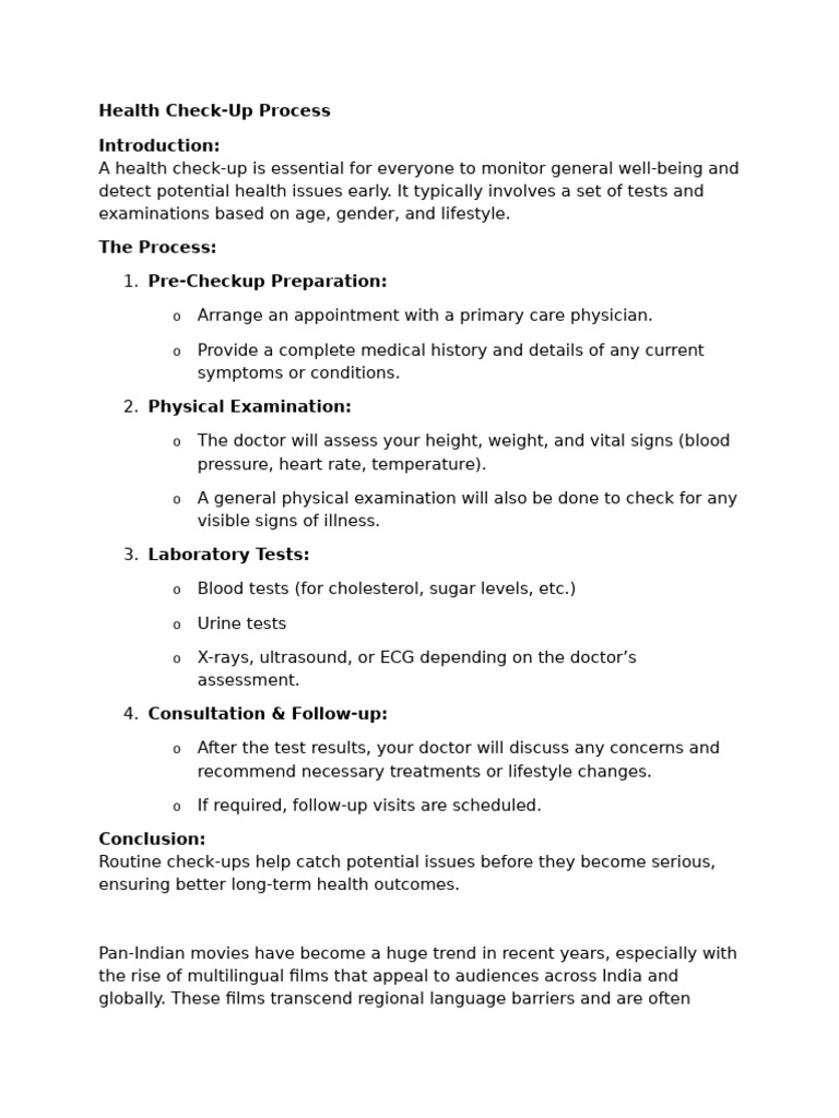 Health Check Ups | PDF | Physical Examination | Cinema Of India