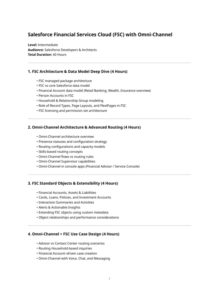 Salesforce FSC & Omni-Channel Mastery | PDF | Information Technology ...