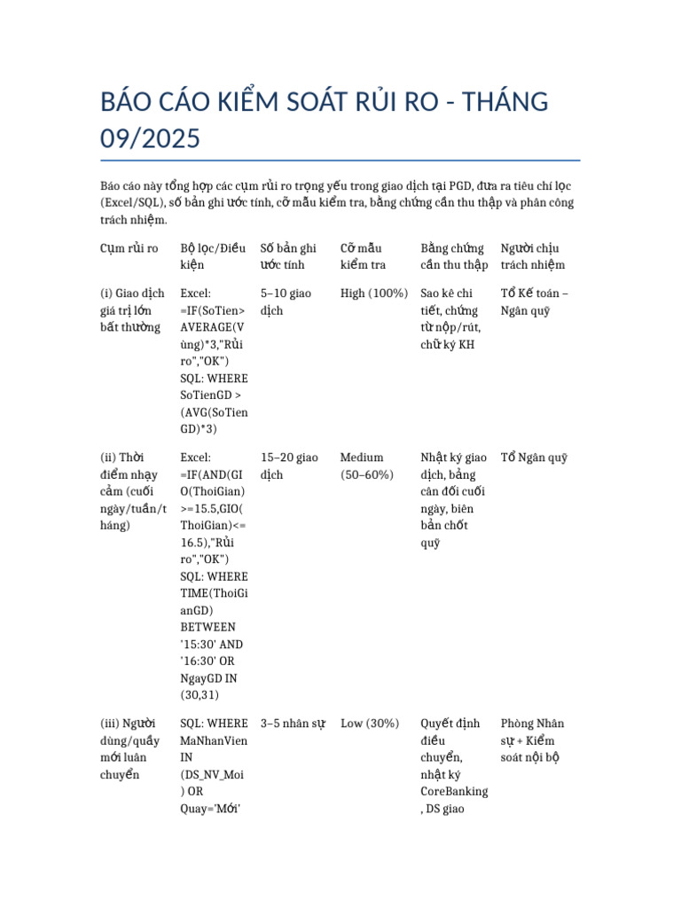 Bao Cao Kiem Soat Rui Ro T09 2025 | PDF