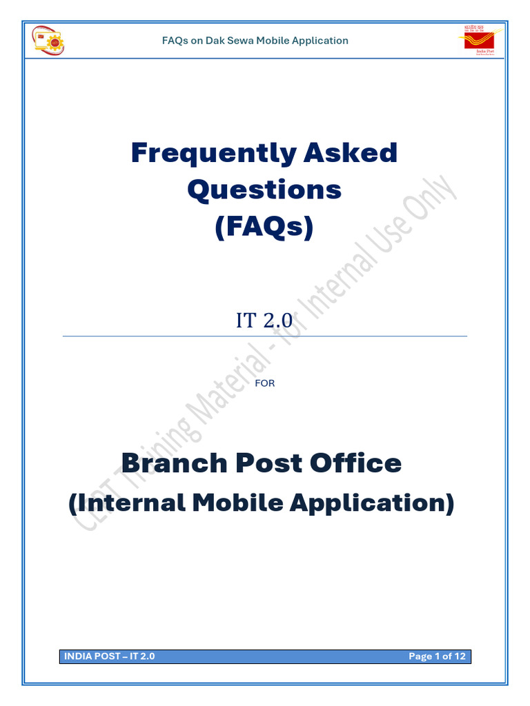 FAQs for Dak Sewa Mobile App | PDF | Mobile App | Application Software