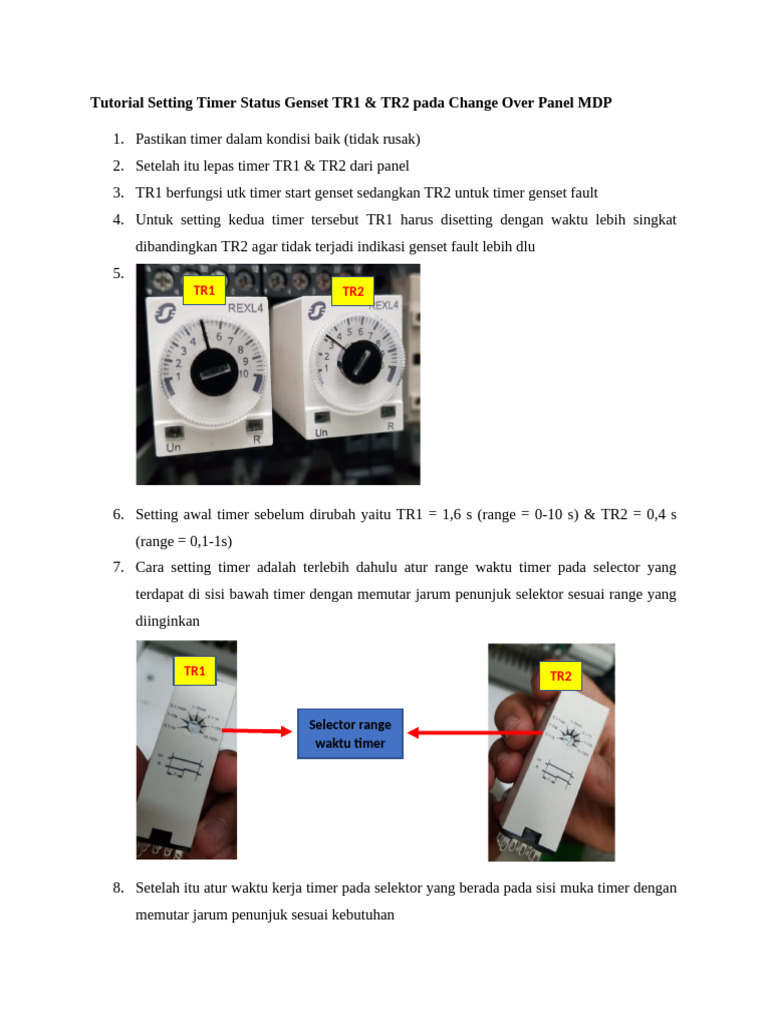 Tutorial Setting Timer Status Genset | PDF
