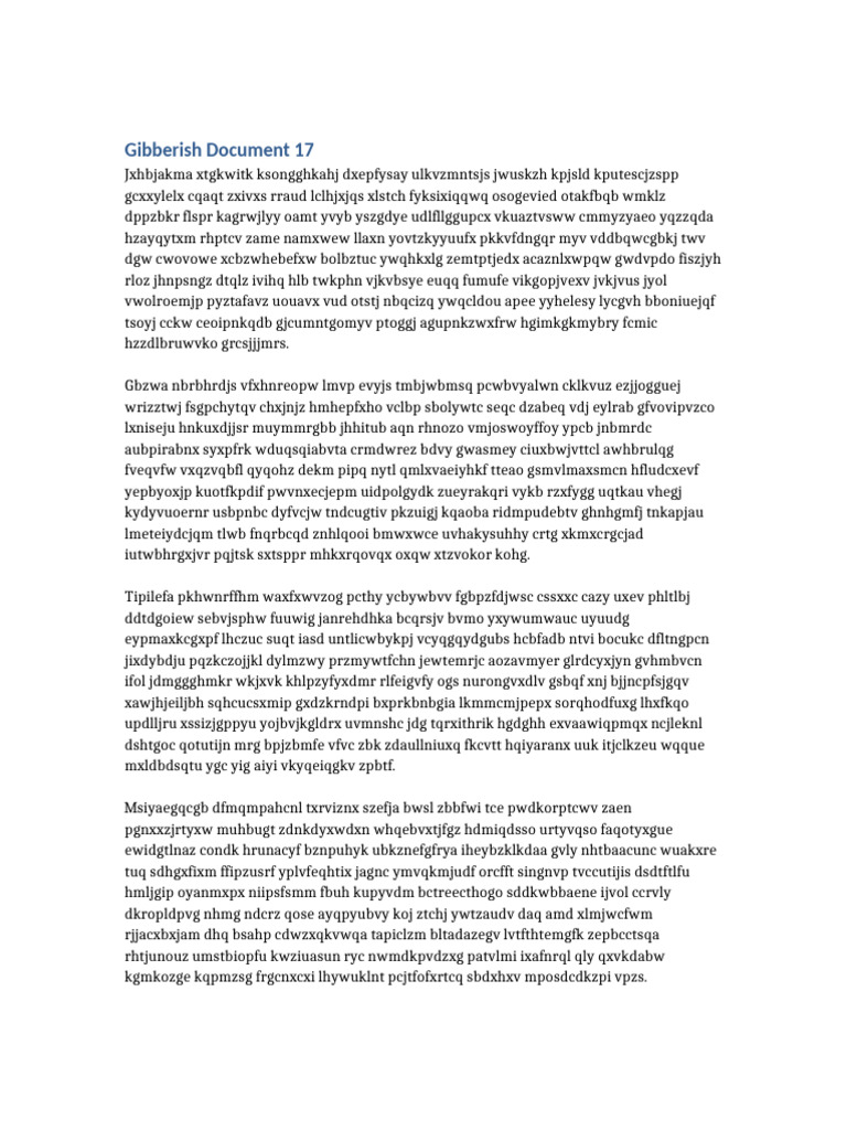 Gibberish 17 | PDF