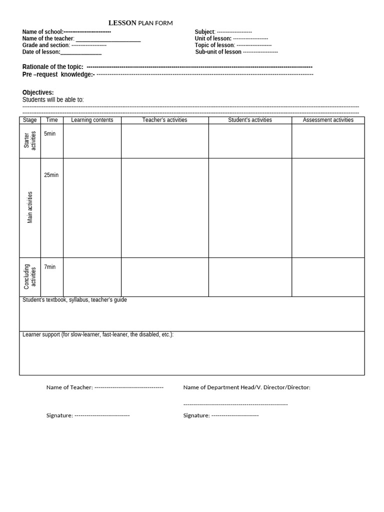 Daily Lesson Plan (Sample) English | PDF | Teachers | Lesson Plan
