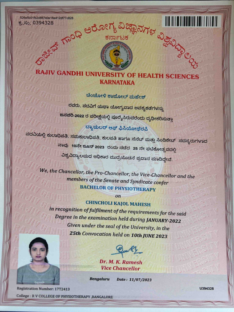 BPT Degree Certificate (1) | PDF