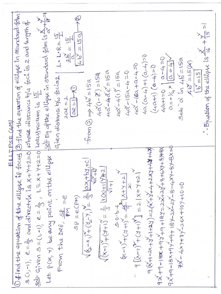 Ellipse 4 Marks | PDF