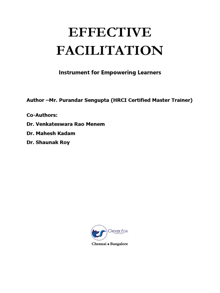 Manual of Effective Facilitation (1) | PDF | Learning | Instructional ...