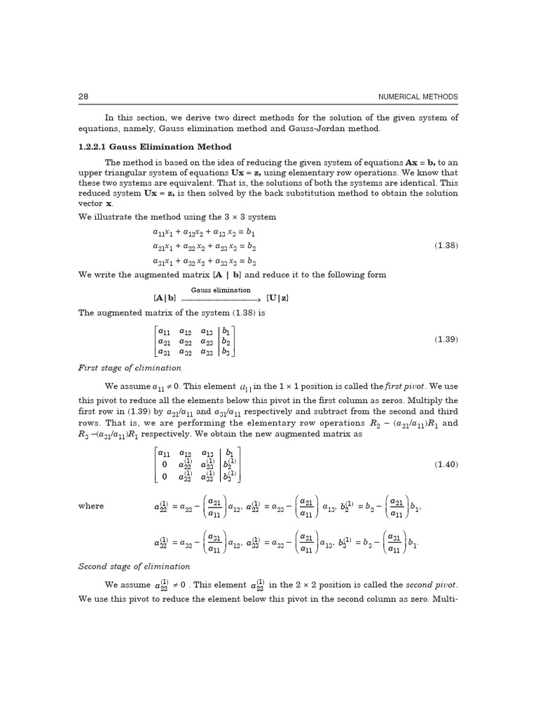 Guass Elimination | PDF | Matrix (Mathematics) | Mathematical Objects