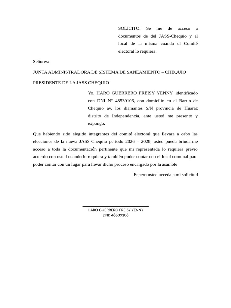 Solicito Libro Documentacion General | PDF