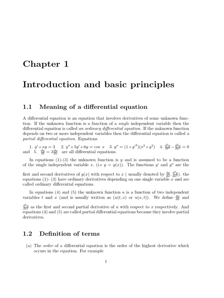 Differential Equations-chapter 1 | PDF | Equations | Nonlinear System