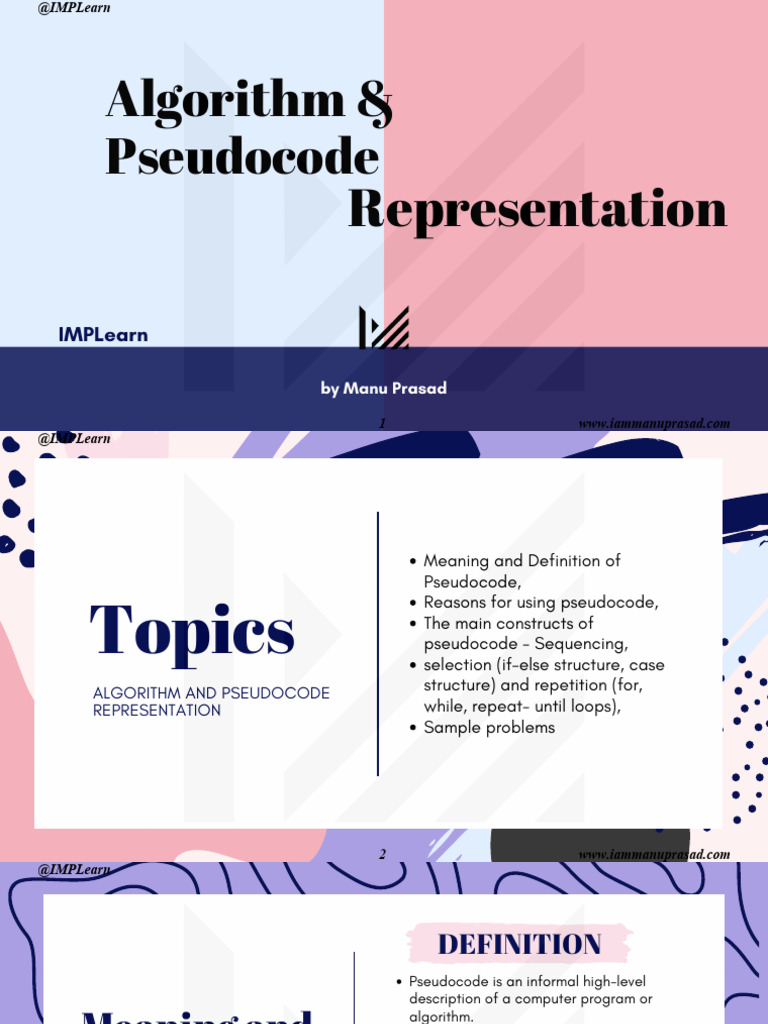 IMPLearn Algorithm & Pseudocode Representation Module 2 | PDF | Control ...