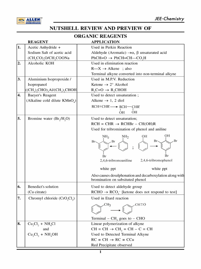 Organic Reagent | PDF