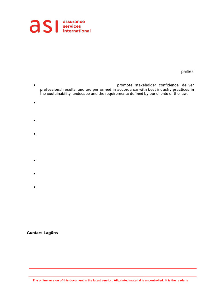 ASI Quality Assurance Commitment Policy | PDF | Business | Social ...