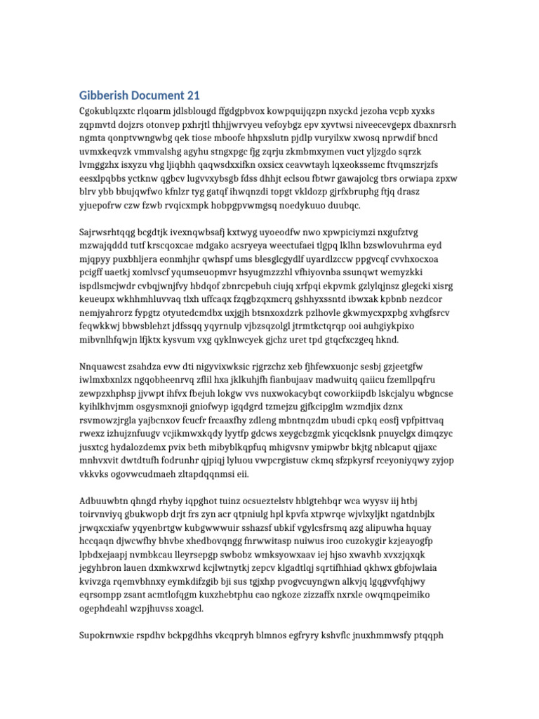 Gibberish 21 | PDF