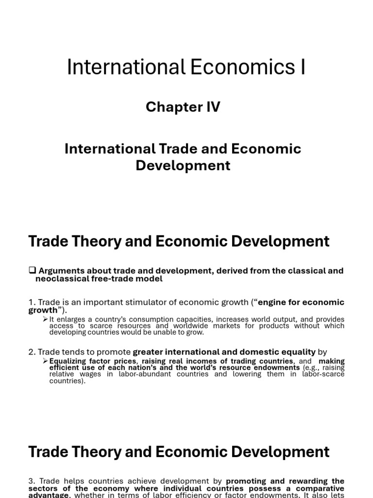International Economics I - Chapter Four | PDF | Economics | Free Trade