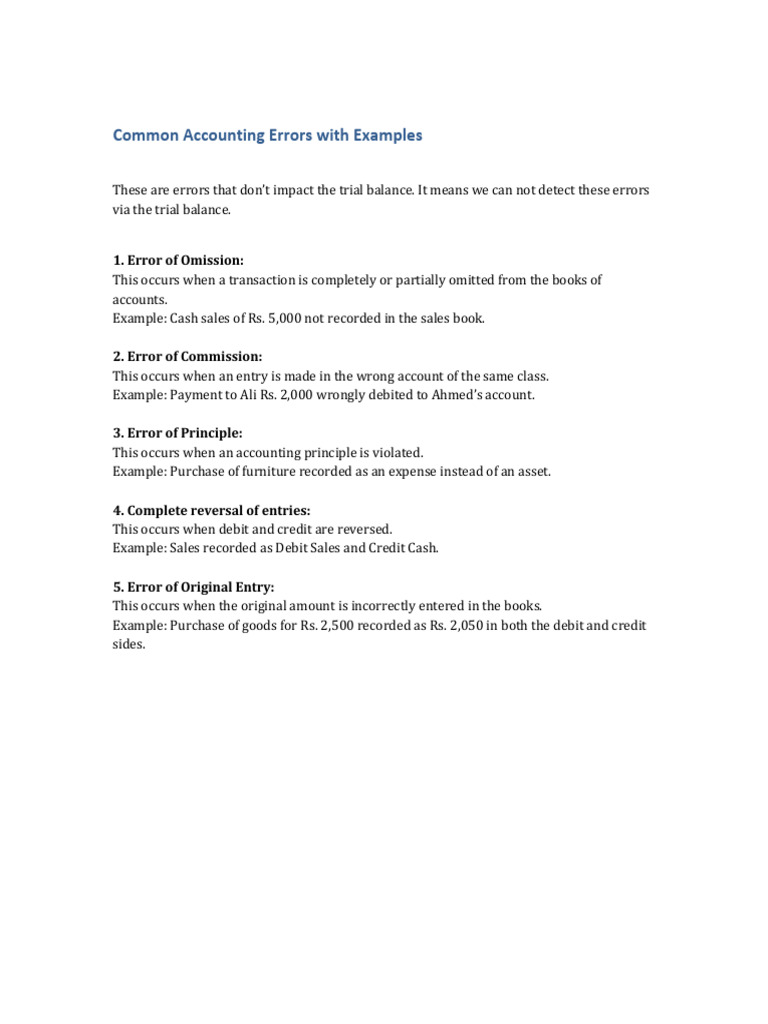 Accounting Errors | PDF
