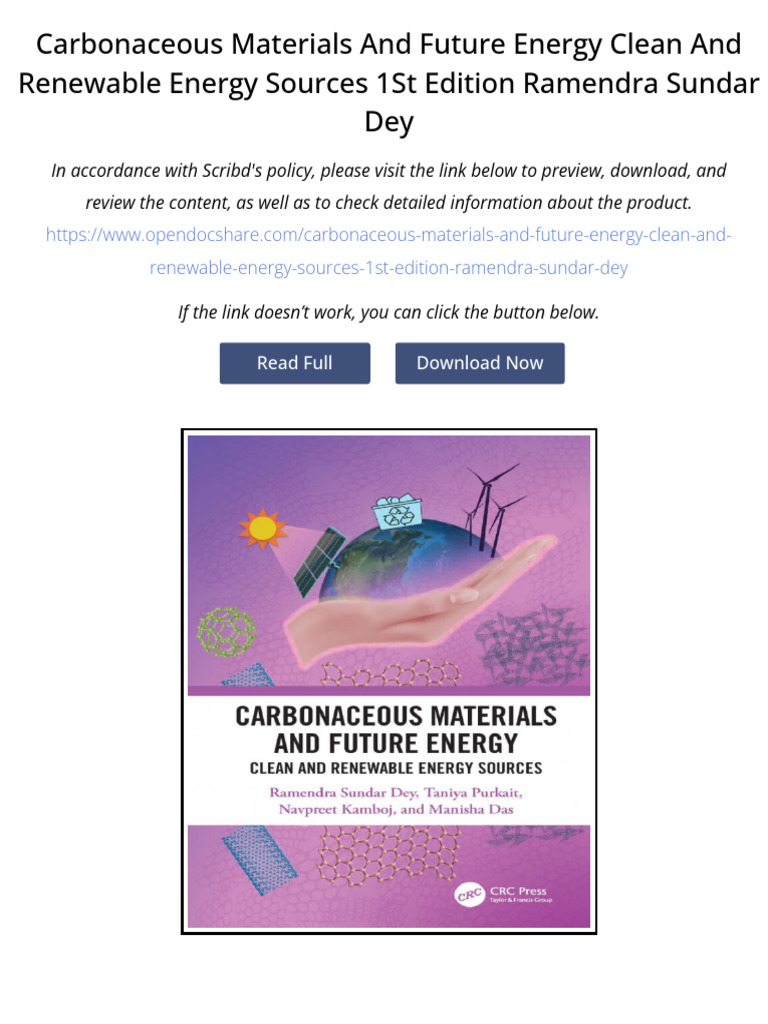 Carbonaceous Materials and Future Energy Clean and Renewable Energy ...