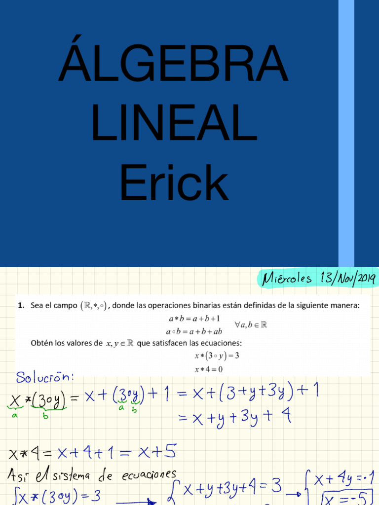 Álgebra Lineal | PDF | Objetos matemáticos | Conceptos matemáticos