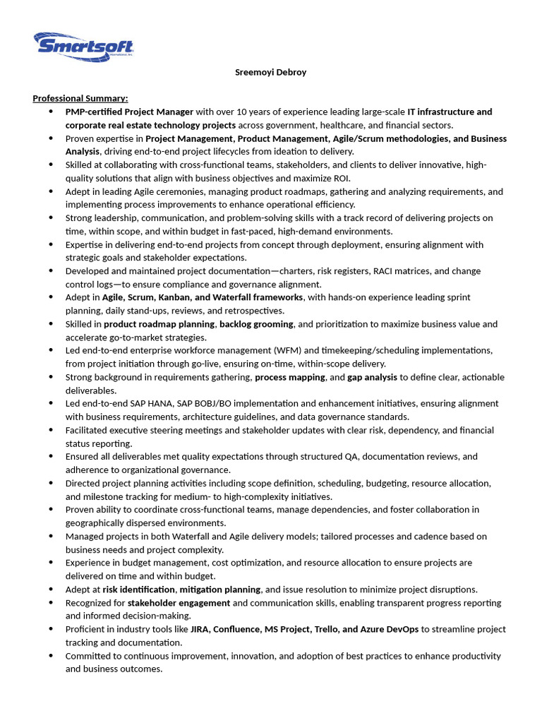 Sreemoyi Debroy_SAP PM | PDF | Agile Software Development | Scrum ...