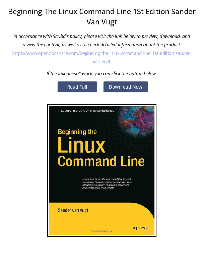 Beginning the Linux Command Line 1st Edition Sander Van Vugt available ...