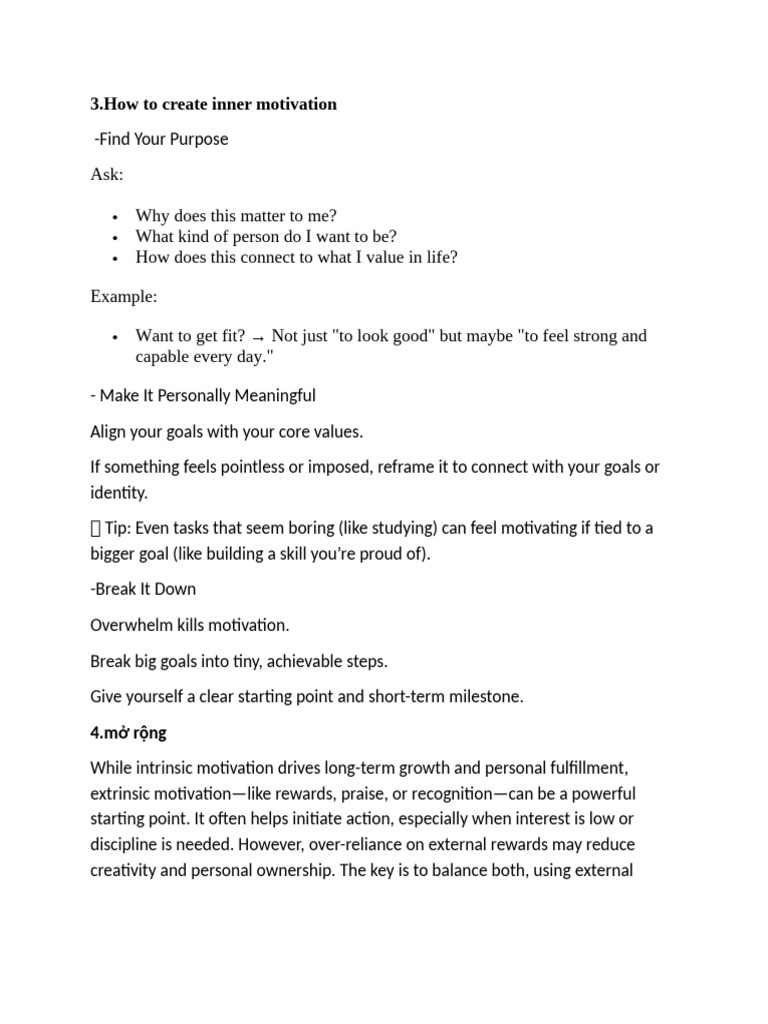 Boost Inner Motivation Strategies | PDF