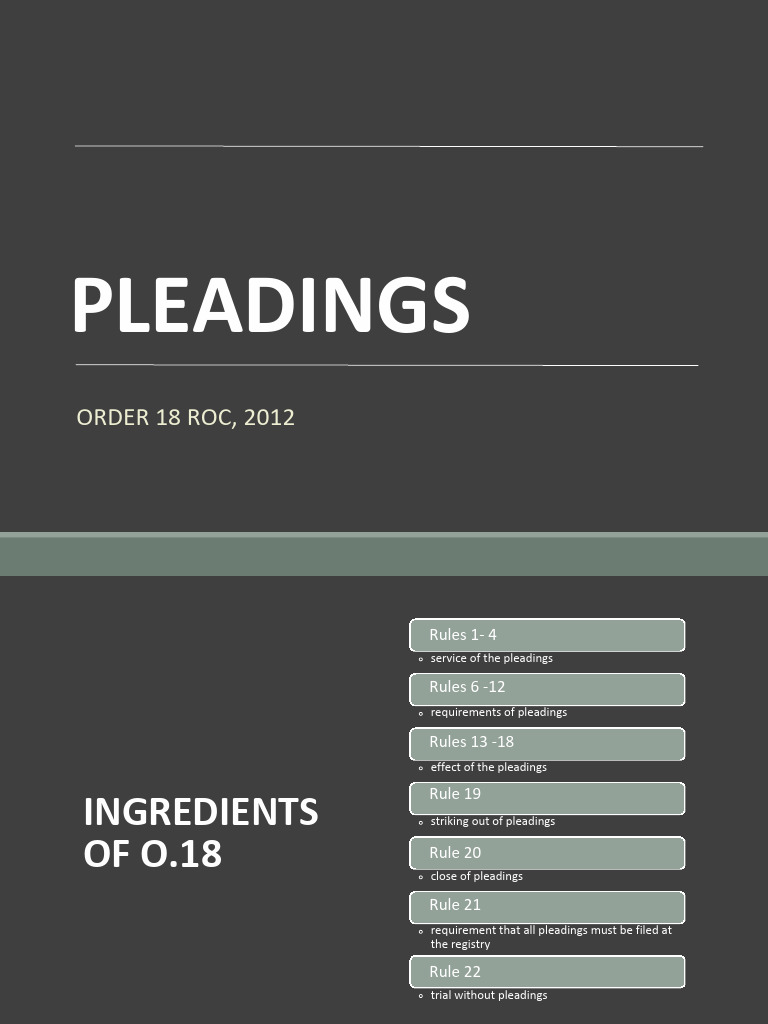 5. Pleadings.pptx.PDF (1) | PDF | Lawsuit | Pleading