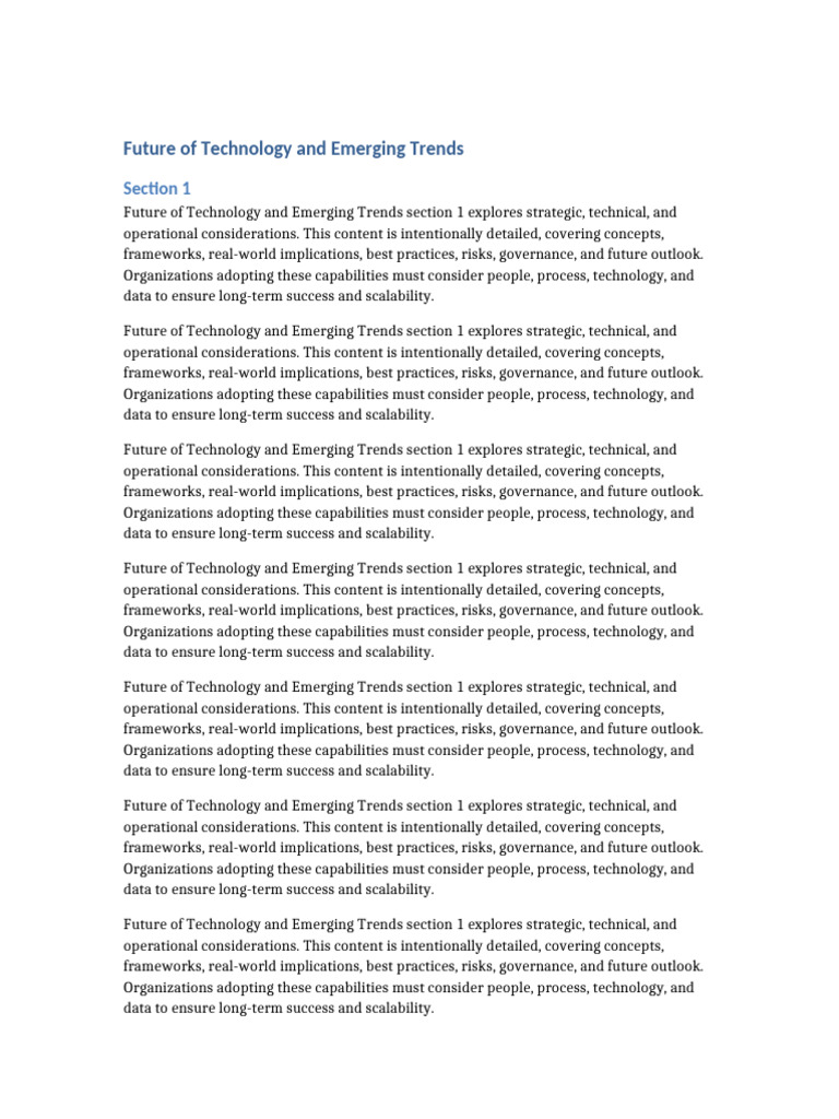 8 Future of Technology and Emerging Trends | PDF | Scalability ...