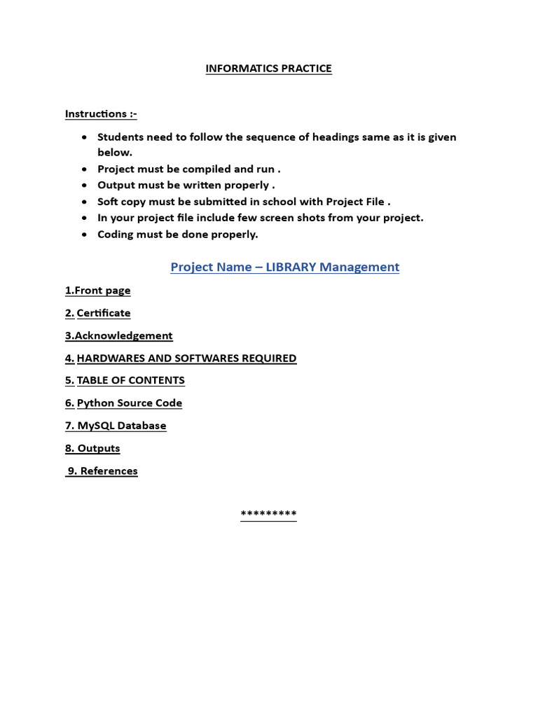 Library Management Project Guide | PDF