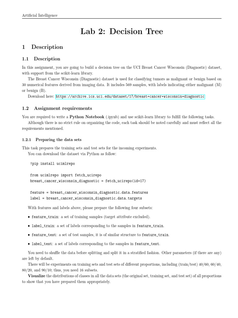Decision Tree Classifier on Breast Cancer Data | PDF | Statistical ...