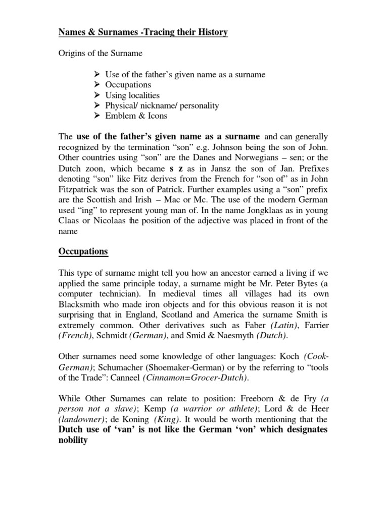 Understanding Surname Origins and Meanings | PDF | Surname | Genealogy