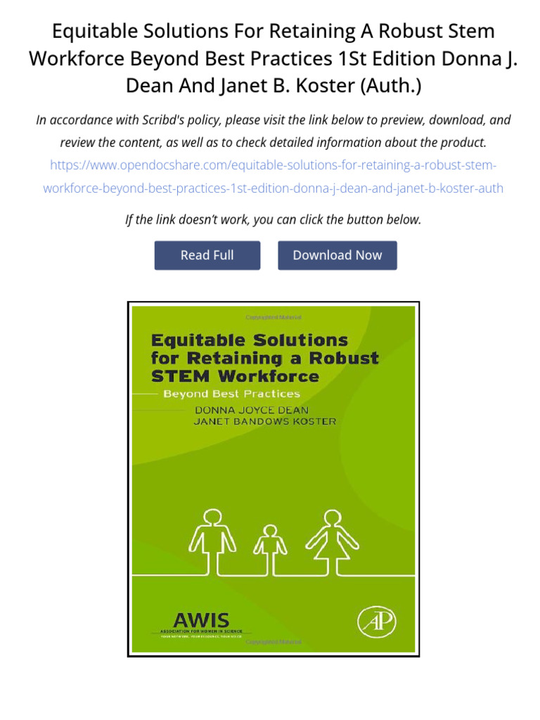 Equitable Solutions for Retaining a Robust STEM Workforce Beyond Best ...