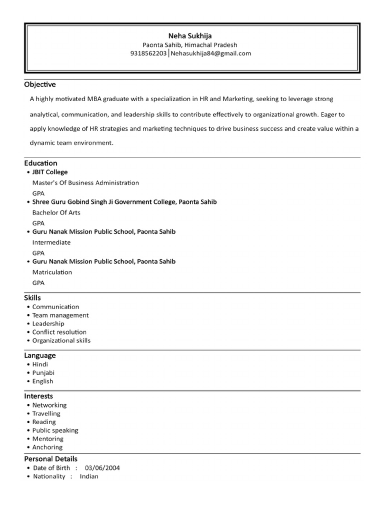 Neha Resume | PDF