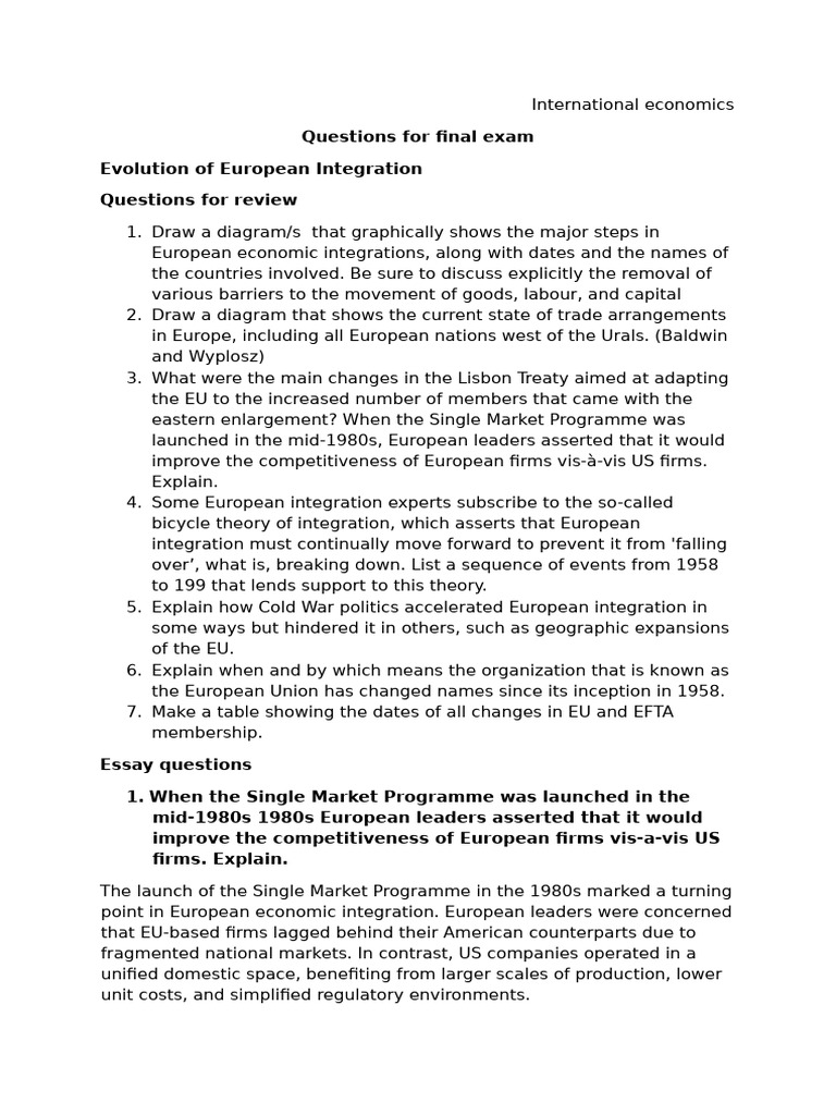International economics - questions for final exam | PDF | Climate ...