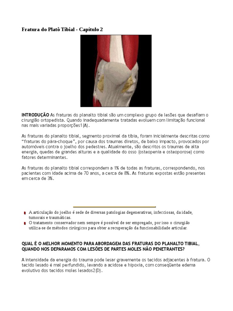 Fracturas Do Planalto Tibial Pdf Joelho Sistema Locomotor