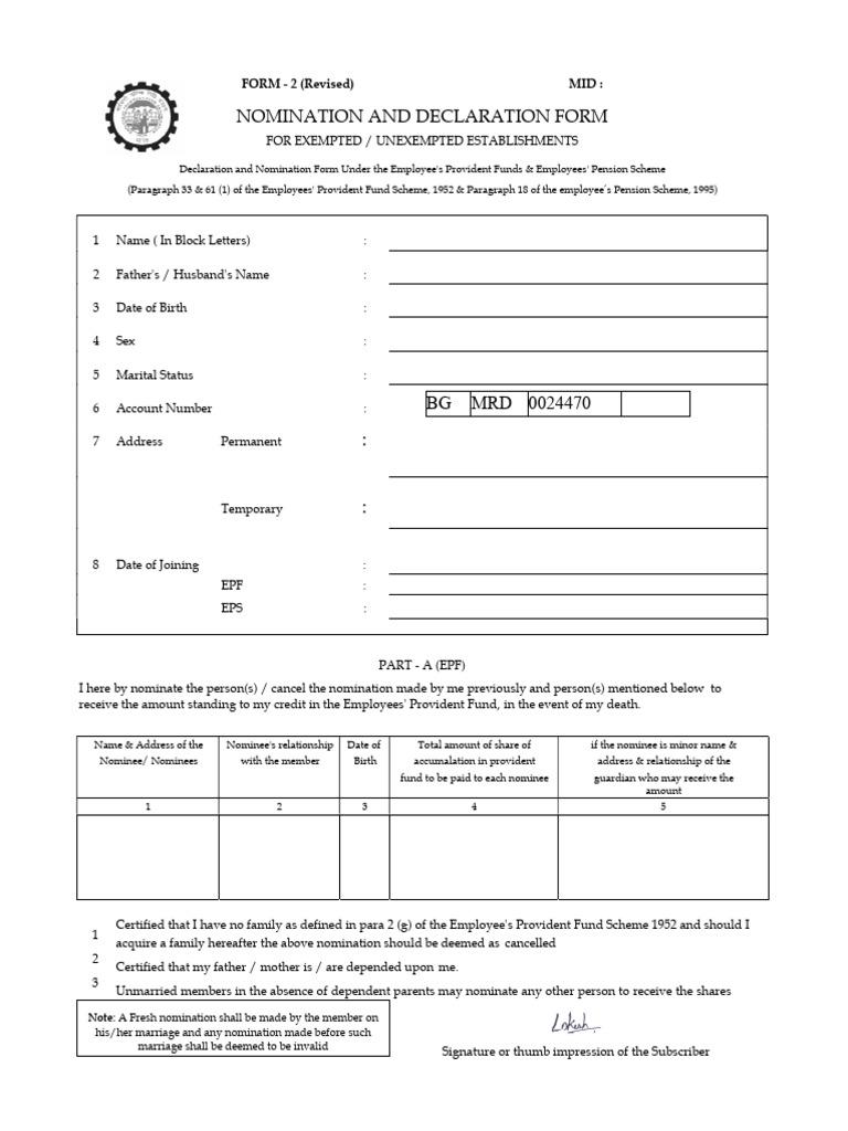 4. EPF_Form (1) | PDF | Social Institutions
