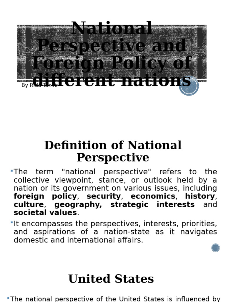 Foreign Policy and National Perspective of Different Nations (1) | PDF ...