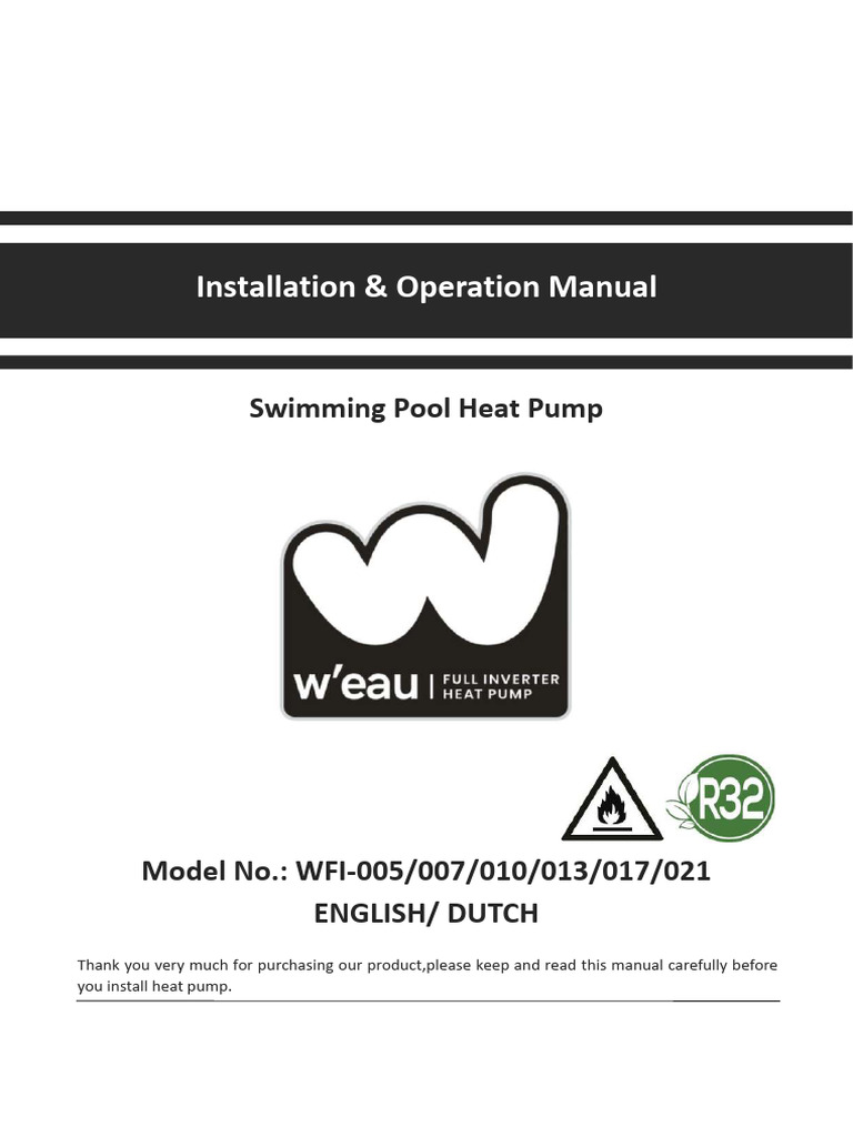 weau-horizontal-full-inverter-single-phase | PDF | Heat Pump | Pump