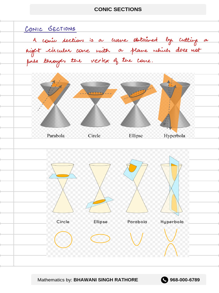 Conic Sections Copy 3 | PDF | Perpendicular | Classical Geometry