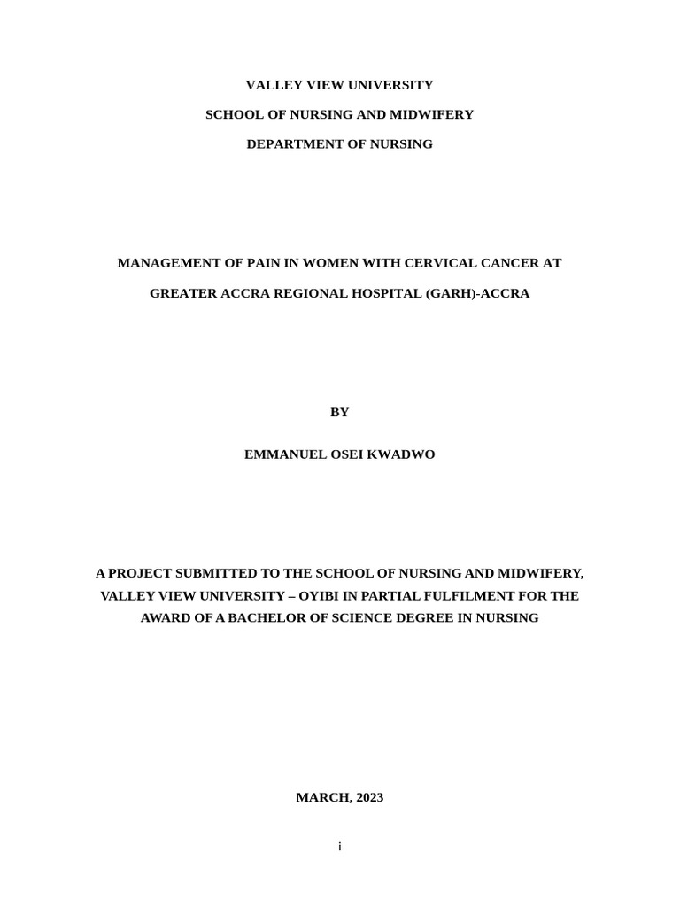 Emmanuel Osei Kwadwo Edited Work[1] (4) | PDF | Pain Management | Pain