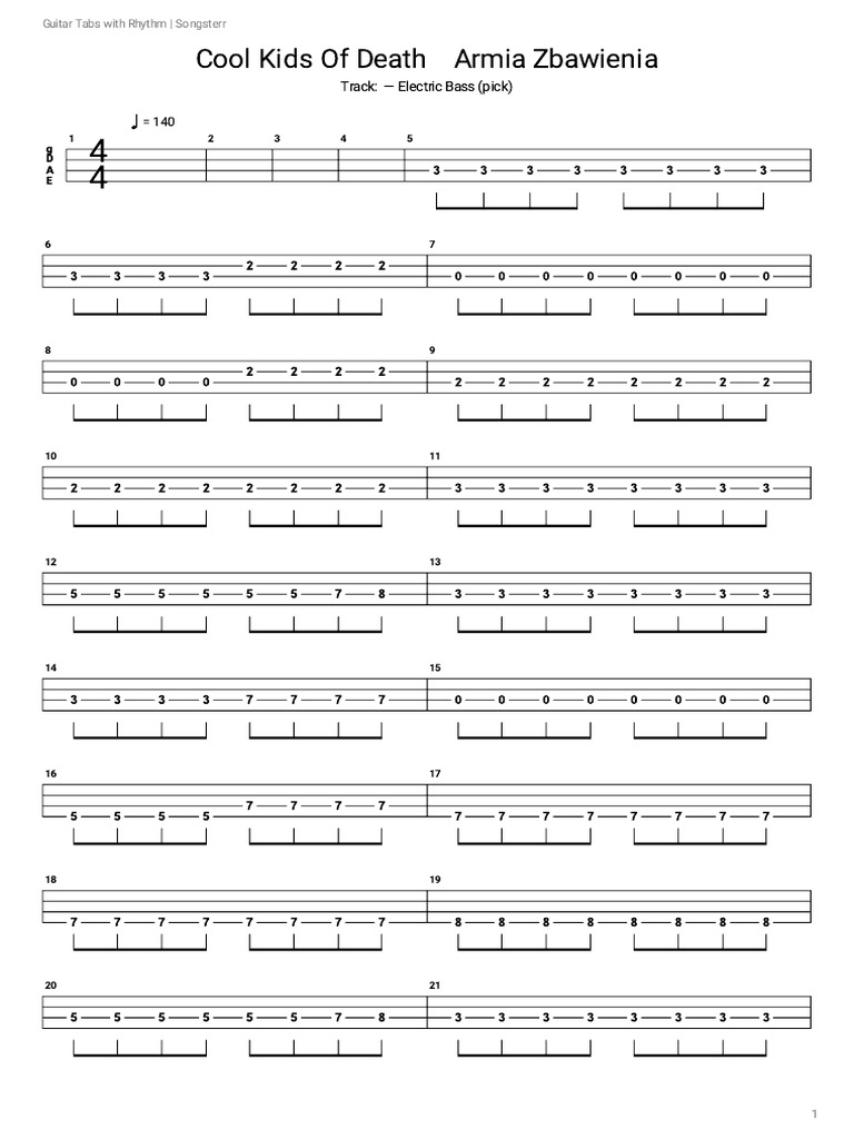 Electric Bass Tabs for Armia Zbawienia | PDF | Guitar Family ...