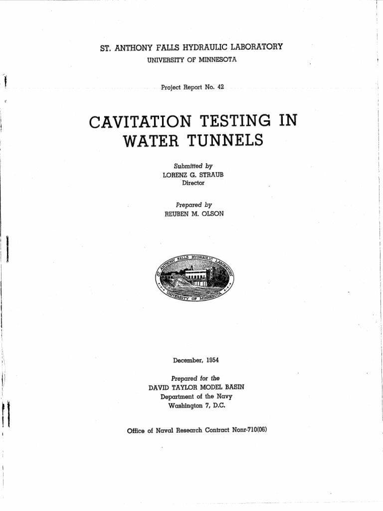 Cavitation Testing in Water Tunnels | PDF | Pressure | Water