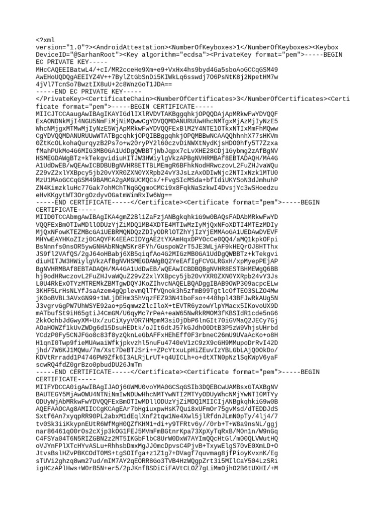 Android Keybox Attestation Data | PDF | Public Key Cryptography ...