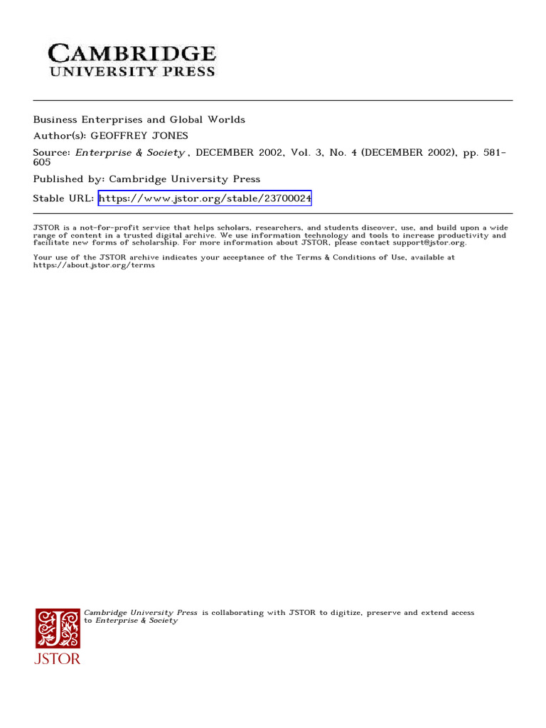 Business Enterprises and Global Worlds | PDF | Multinational ...
